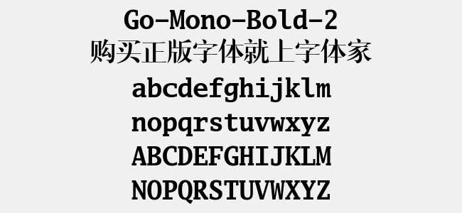 Go-Mono-Bold-2免费字体下载 - 英文字体免费下载尽在字体家