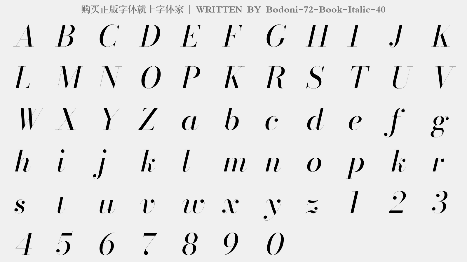 Bodoni-72-Book-Italic-40免费字体下载 - 英文字体免费下载尽在字体家