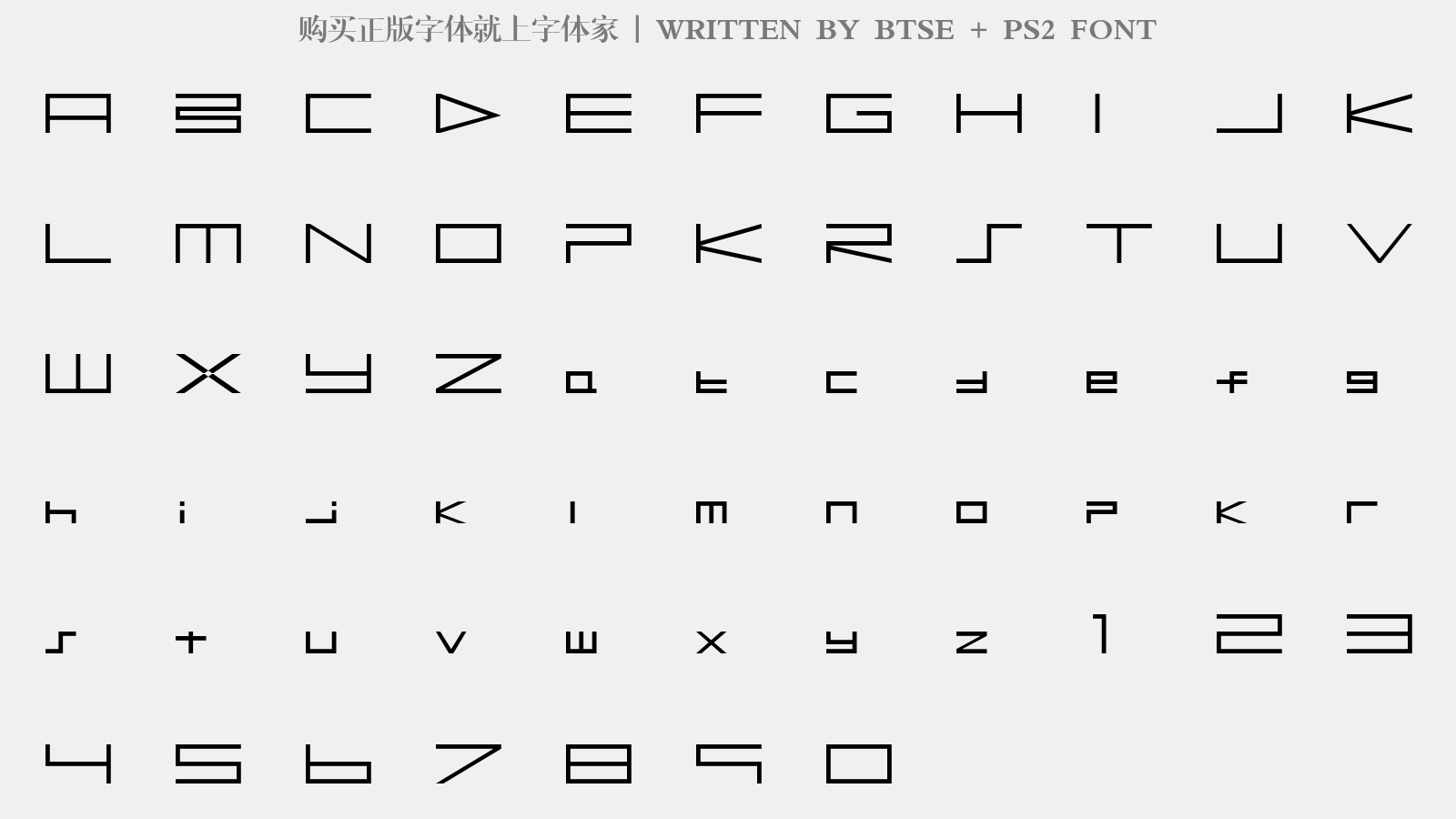 BTSE + PS2 FONT免费字体下载 - 英文字体免费下载尽在字体家