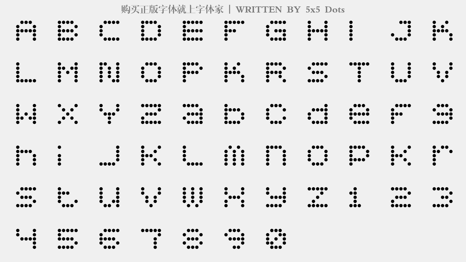5x5 Dots免费字体下载 - 英文字体免费下载尽在字体家