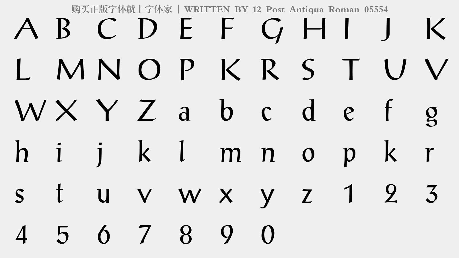 12 Post Antiqua Roman 05554免费字体下载 - 英文字体免费下载尽在字体家