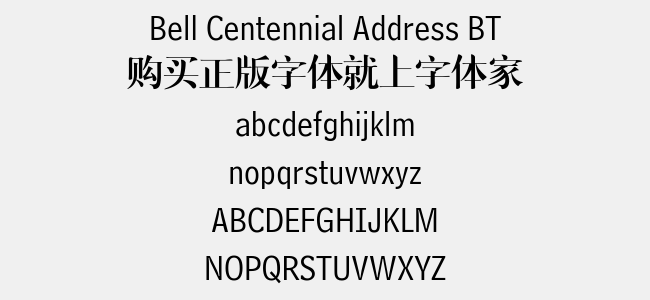 Bell Centennial Address BT免费字体下载 - 英文字体免费下载尽在字体家