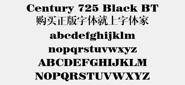 Century 725 Black BT免费字体下载 - 英文字体免费下载尽在字体家