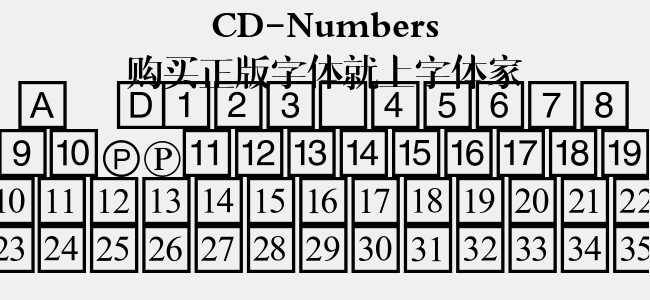 CD-Numbers免费字体下载 - 图形字体免费下载尽在字体家