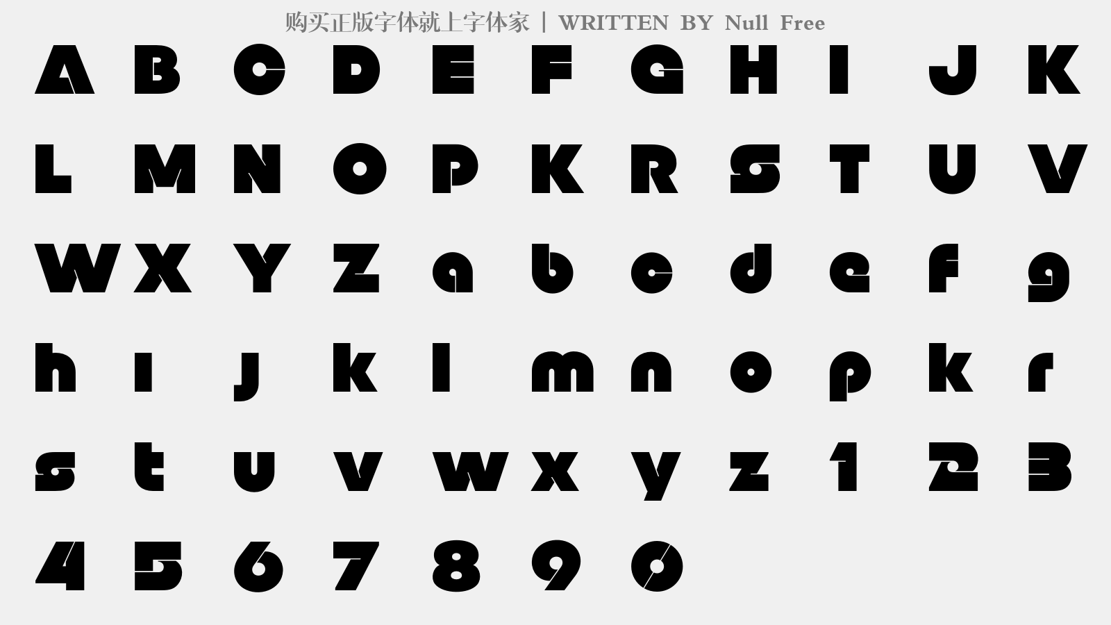 Null Free免费字体下载 - 英文字体免费下载尽在字体家