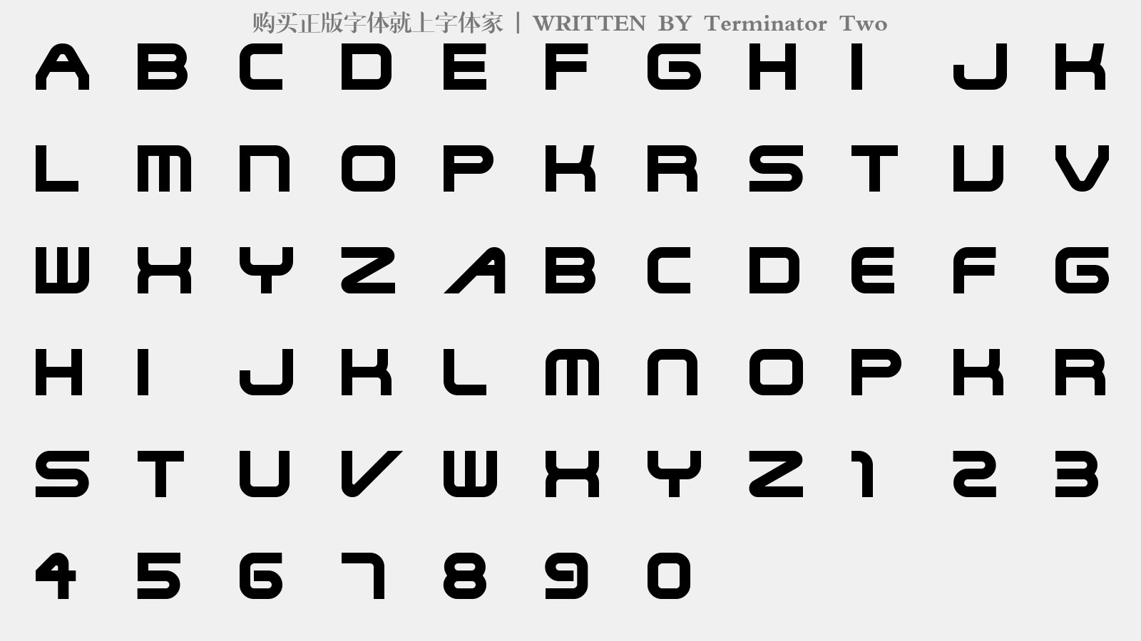 Terminator Two免费字体下载 - 英文字体免费下载尽在字体家
