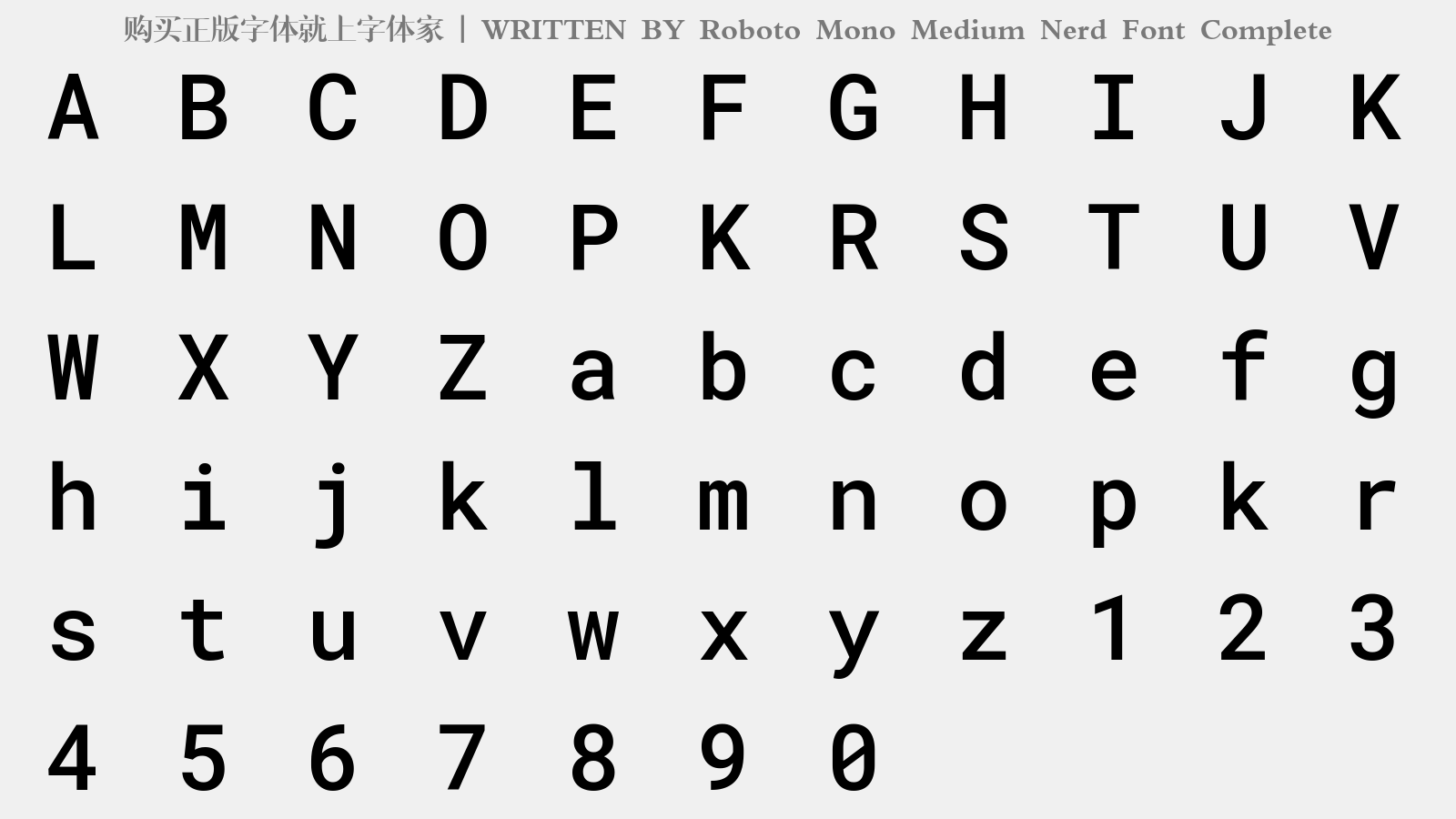 Roboto Mono Medium Nerd Font Complete免费字体下载 - 英文字体免费下载尽在字体家