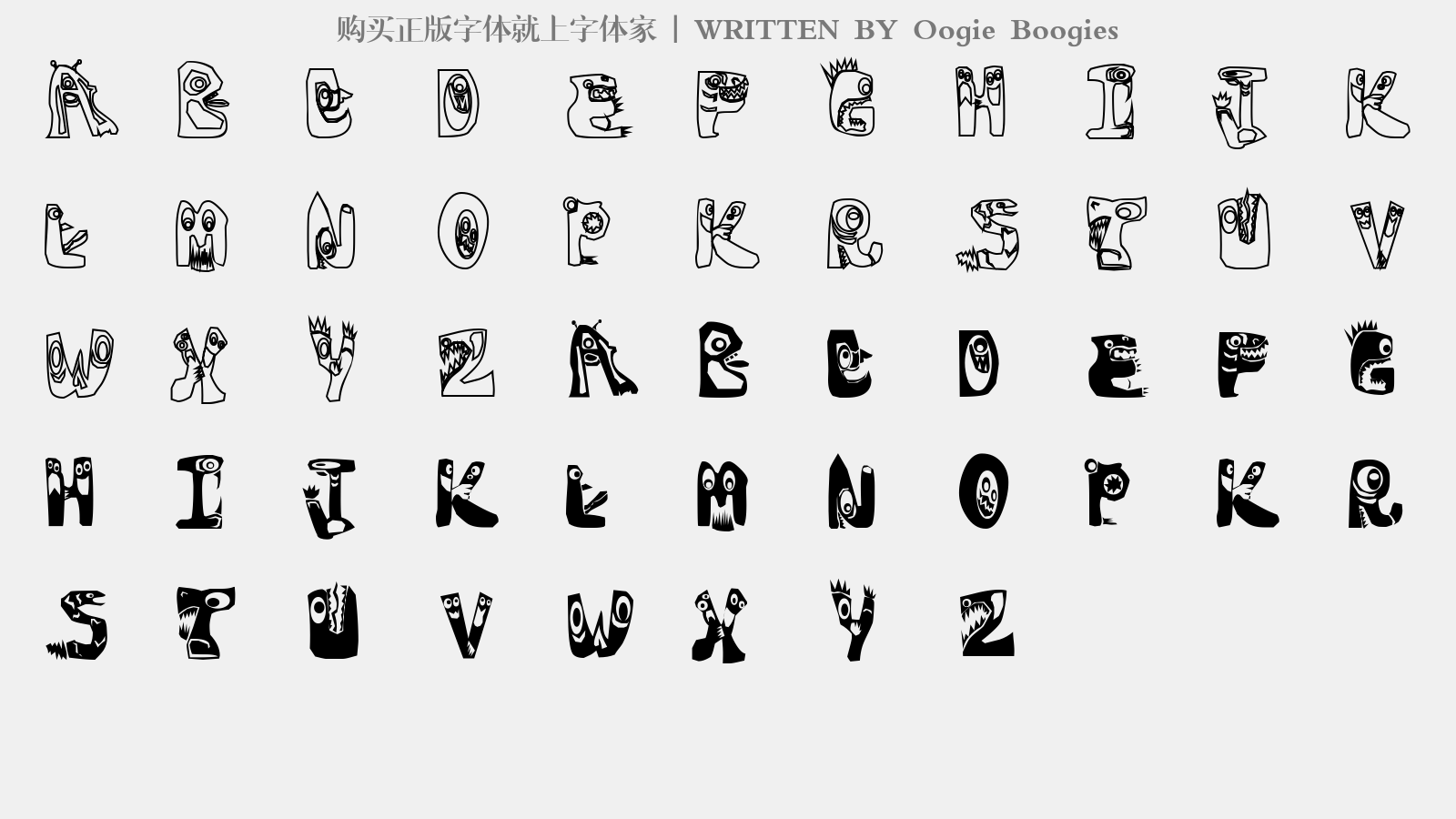 Oogie Boogies免费字体下载 - 英文字体免费下载尽在字体家