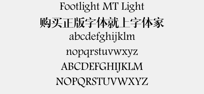 Footlight MT Light免费字体下载 - 英文字体免费下载尽在字体家