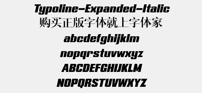 Typoline-Expanded-Italic免费字体下载 - 英文字体免费下载尽在字体家