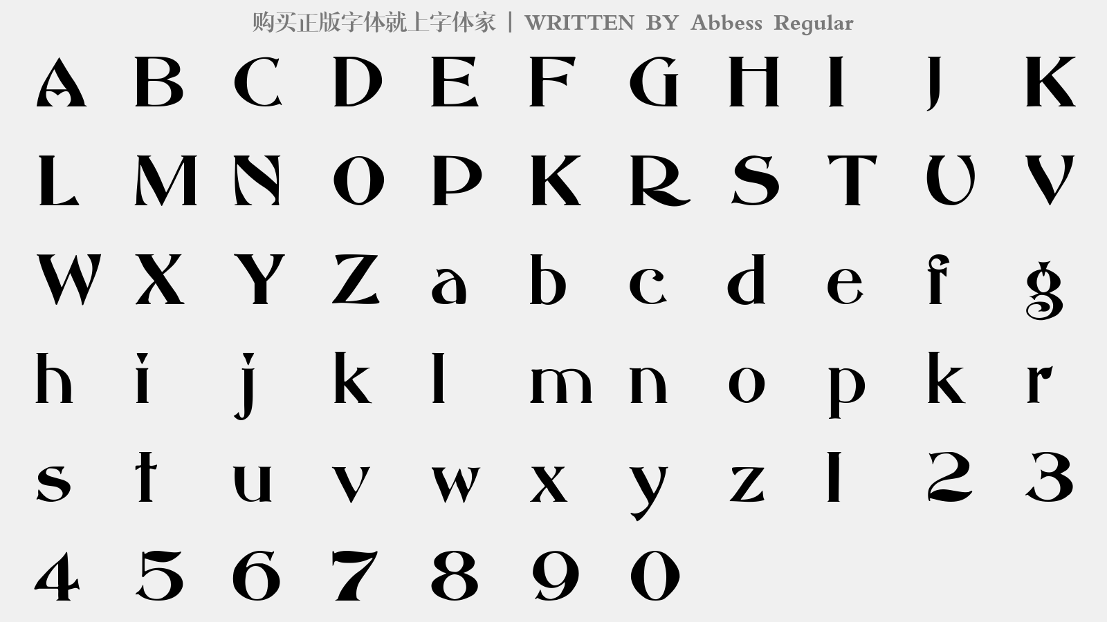 Abbess Regular免费字体下载 - 英文字体免费下载尽在字体家