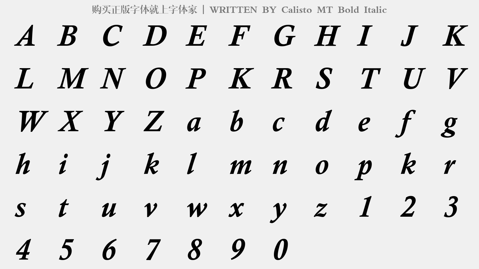 Calisto MT Bold Italic免费字体下载 - 英文字体免费下载尽在字体家