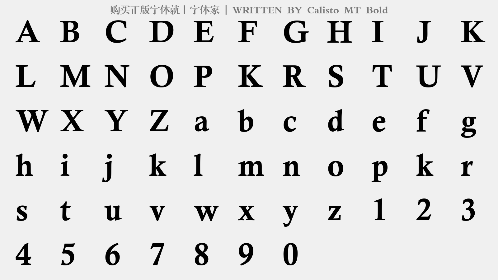 Calisto MT Bold免费字体下载 - 英文字体免费下载尽在字体家