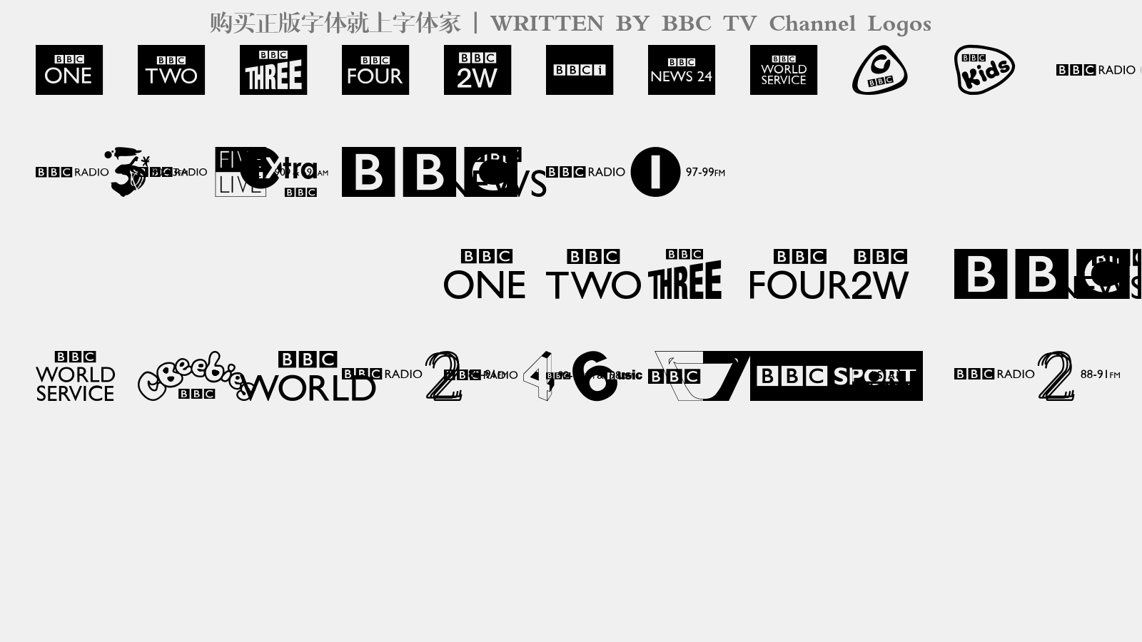 BBC TV Channel Logos免费字体下载 - 英文字体免费下载尽在字体家