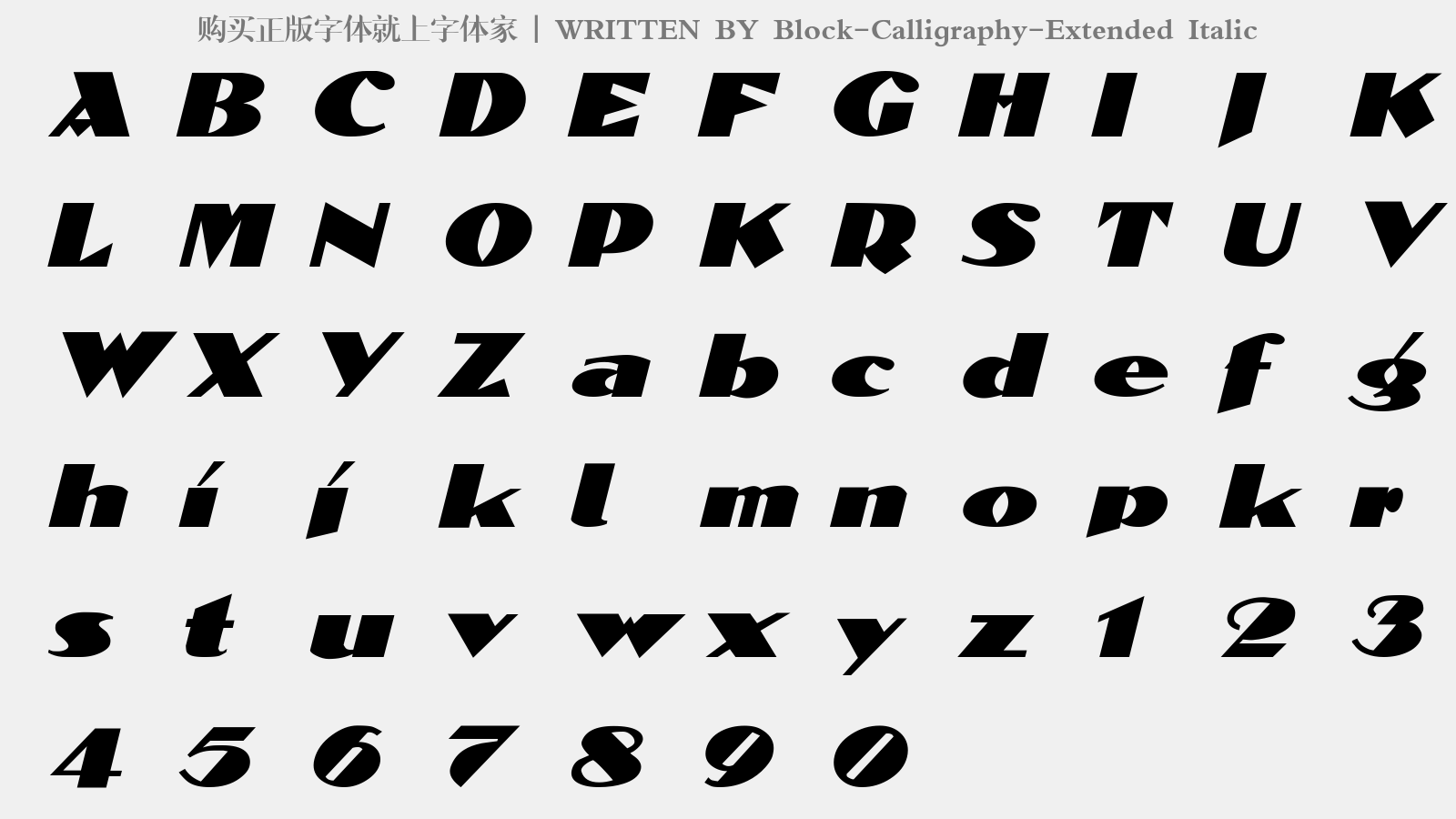 Block-Calligraphy-Extended Italic免费字体下载 - 英文字体免费下载尽在字体家