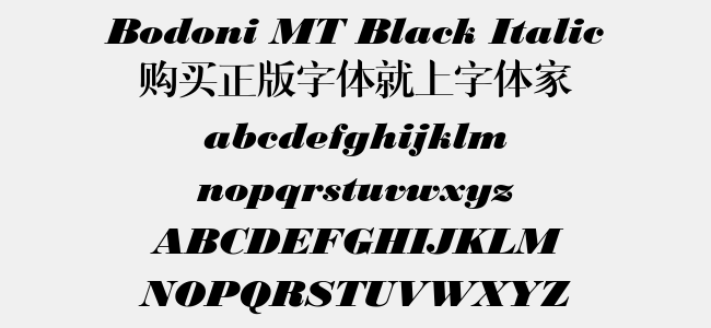 Bodoni MT Black Italic免费字体下载 - 英文字体免费下载尽在字体家