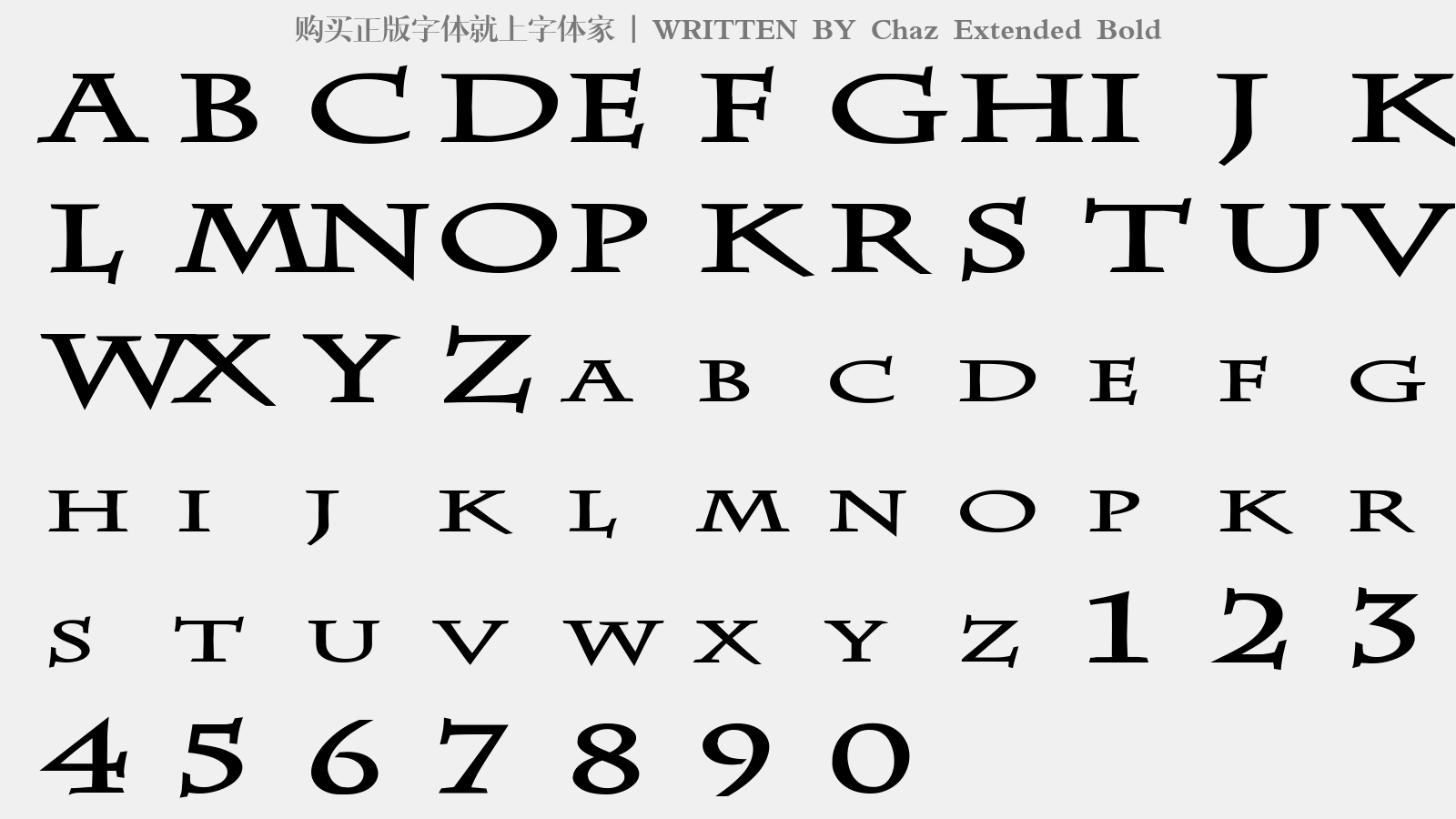 Chaz Extended Bold免费字体下载 - 英文字体免费下载尽在字体家