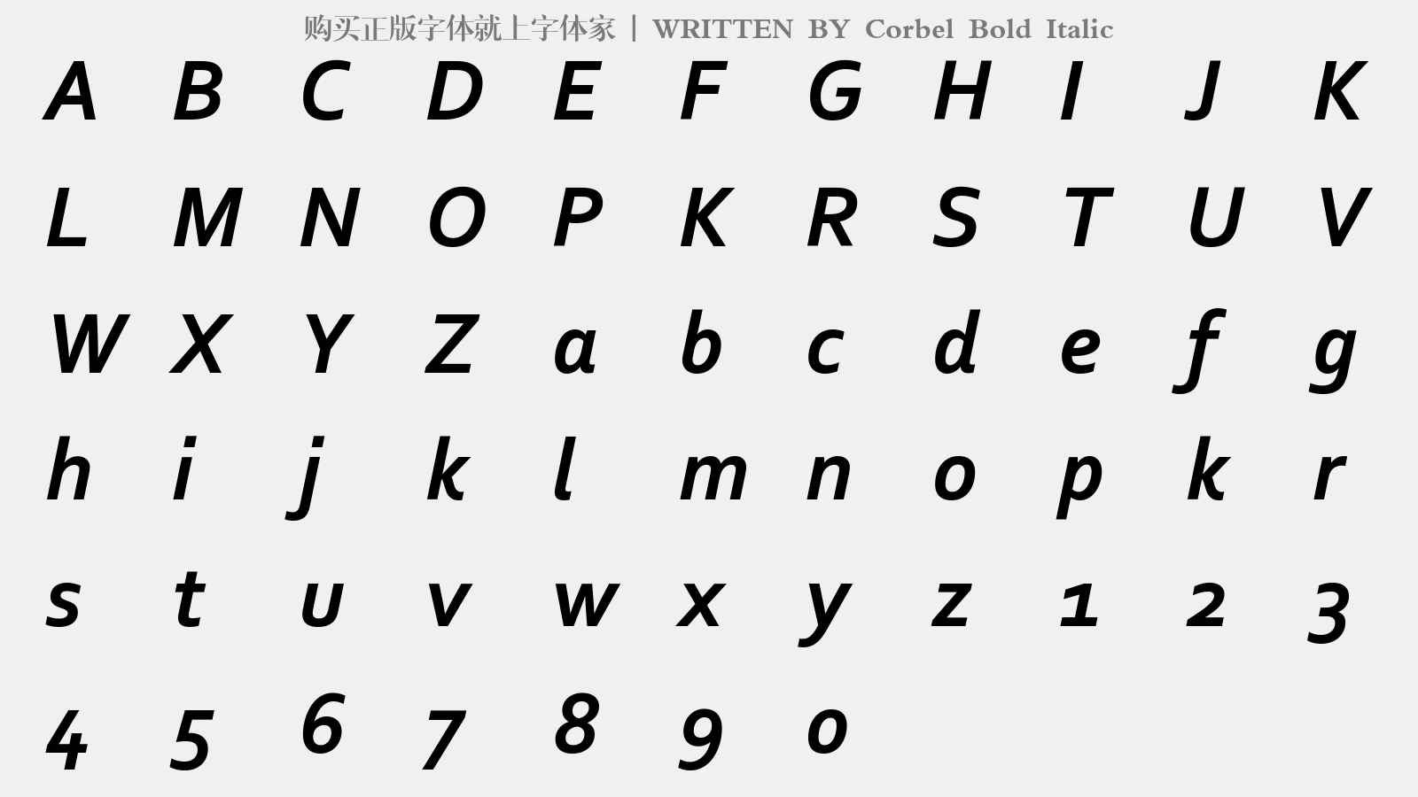 Corbel Bold Italic免费字体下载 - 英文字体免费下载尽在字体家