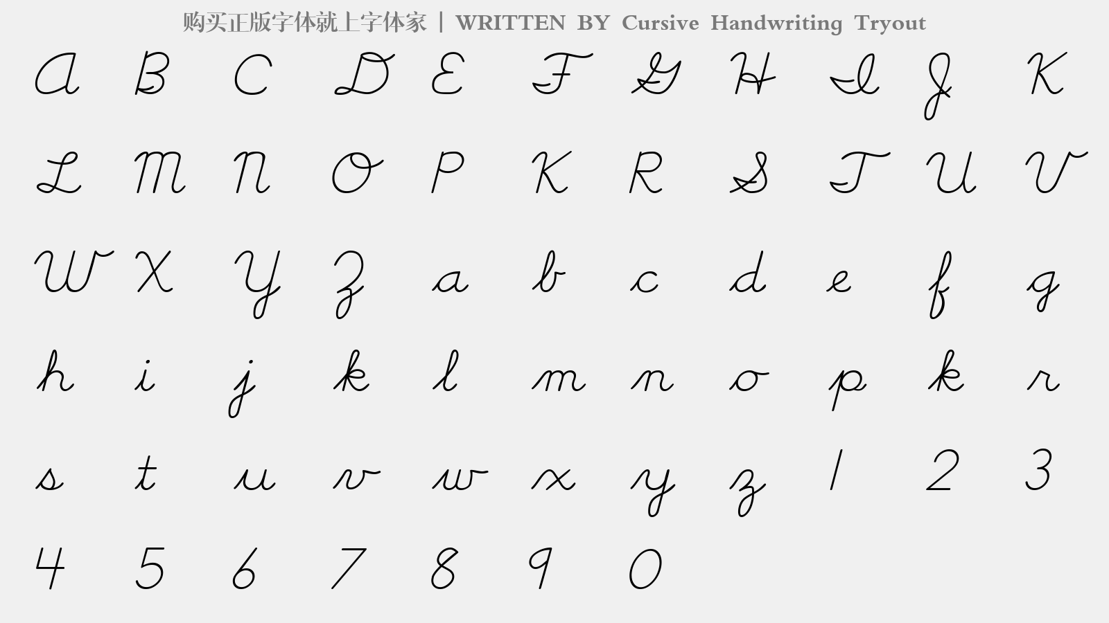 Cursive Handwriting Tryout免费字体下载 - 英文字体免费下载尽在字体家