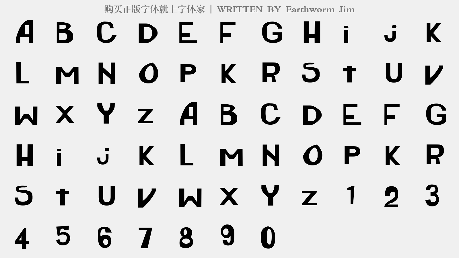 Earthworm Jim免费字体下载 - 英文字体免费下载尽在字体家