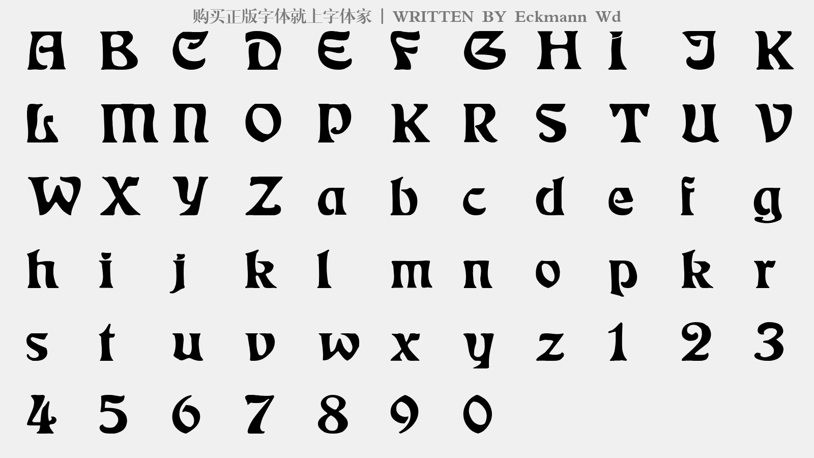 Eckmann Wd免费字体下载 - 英文字体免费下载尽在字体家