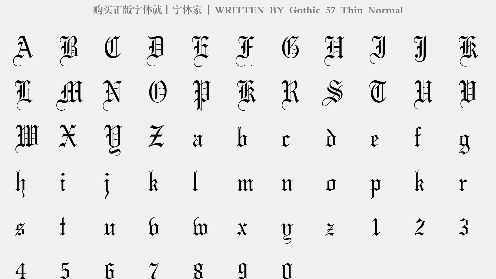 Gothic 57 Thin Normal免费字体下载 - 英文字体免费下载尽在字体家
