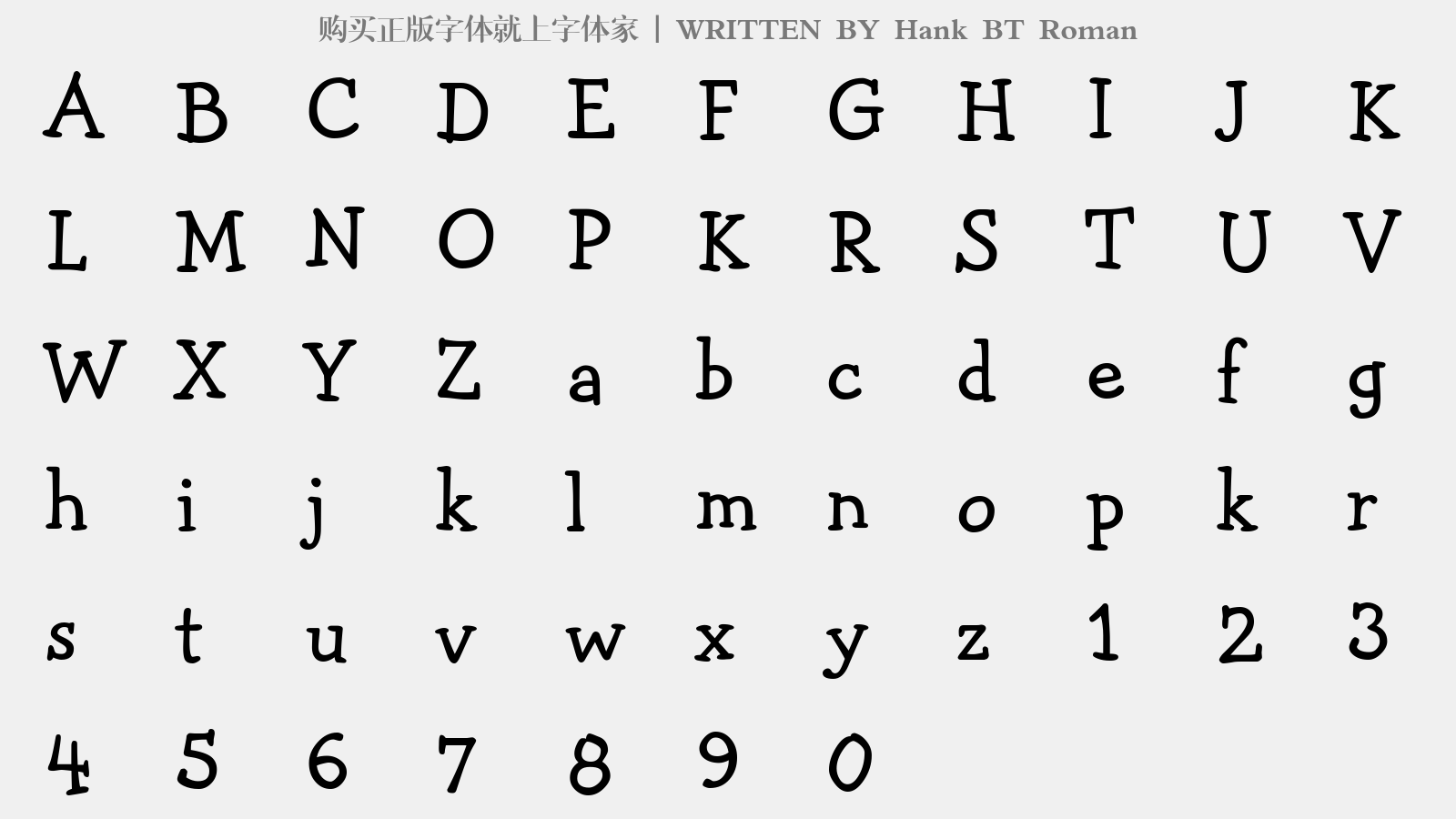 Hank BT Roman免费字体下载 - 英文字体免费下载尽在字体家