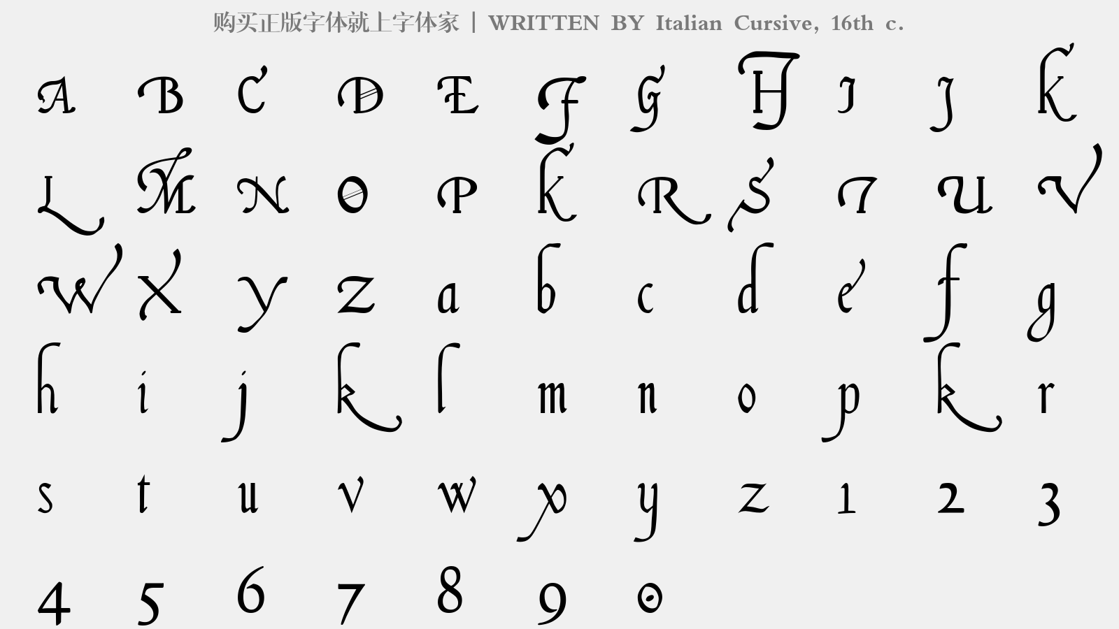 Italian Cursive, 16th c.免费字体下载 - 英文字体免费下载尽在字体家