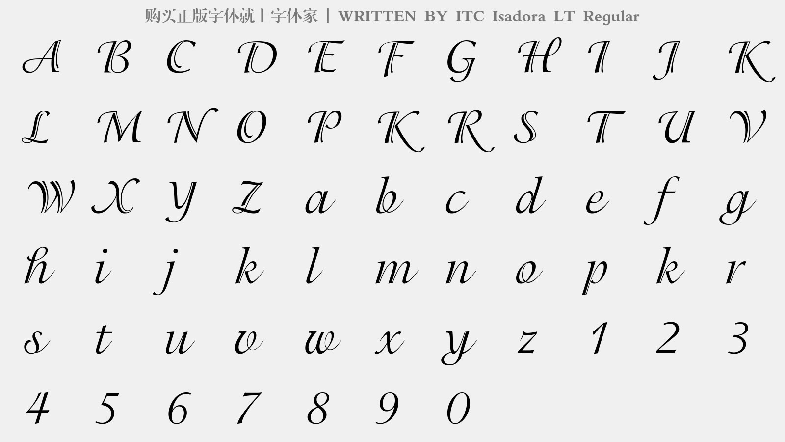 ITC Isadora LT Regular免费字体下载 - 英文字体免费下载尽在字体家