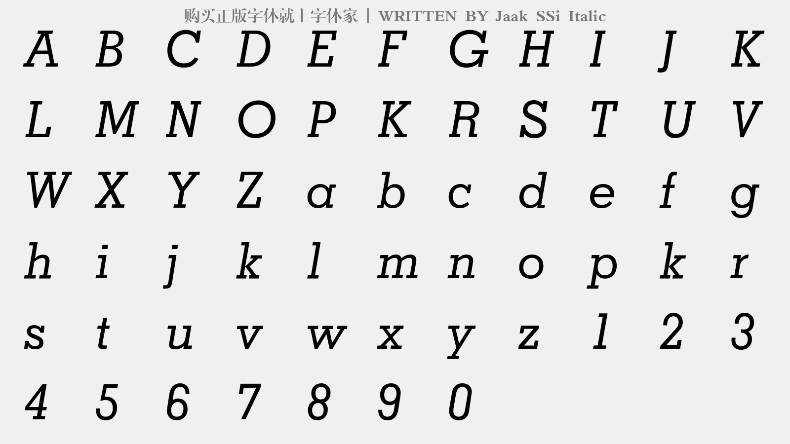 Jaak SSi Italic免费字体下载 - 英文字体免费下载尽在字体家