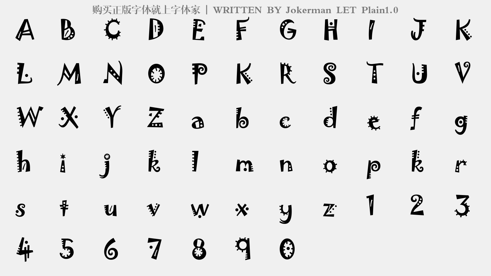 Jokerman LET Plain1.0免费字体下载 - 英文字体免费下载尽在字体家