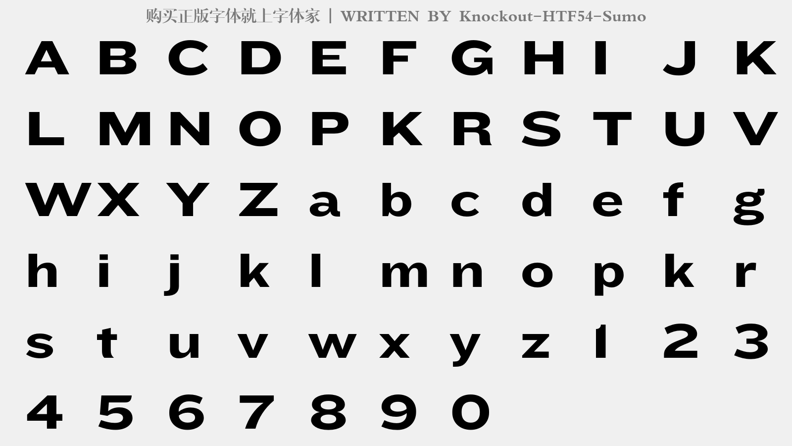Knockout-HTF54-Sumo免费字体下载 - 英文字体免费下载尽在字体家
