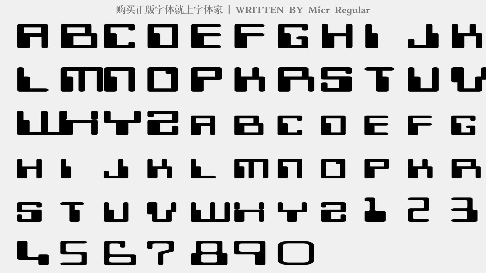 Micr Regular免费字体下载 - 英文字体免费下载尽在字体家