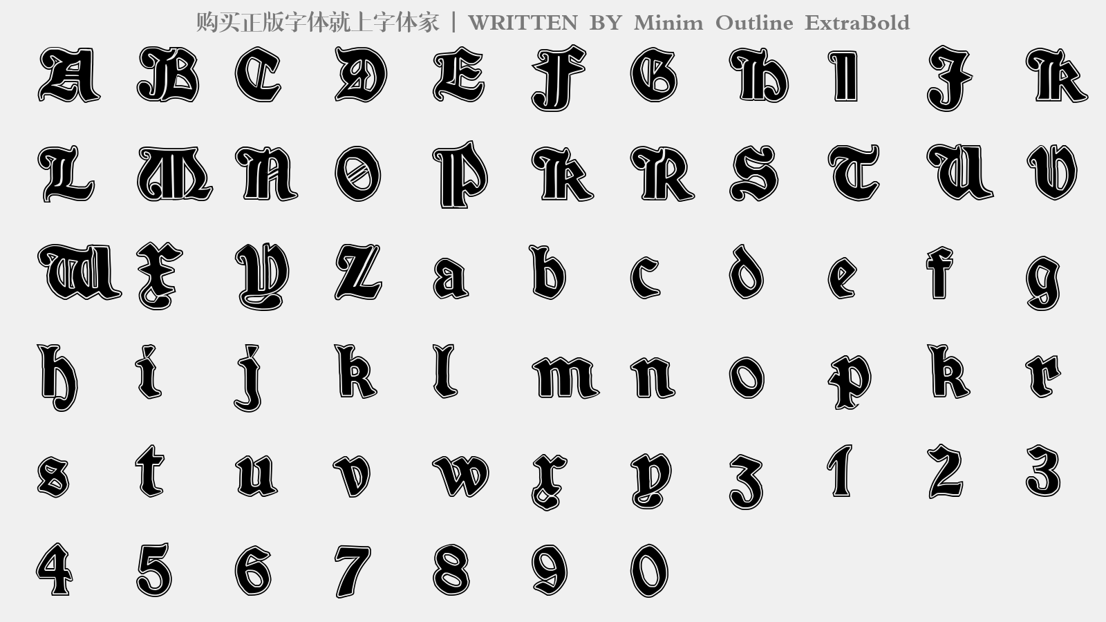 Minim Outline ExtraBold免费字体下载 - 英文字体免费下载尽在字体家