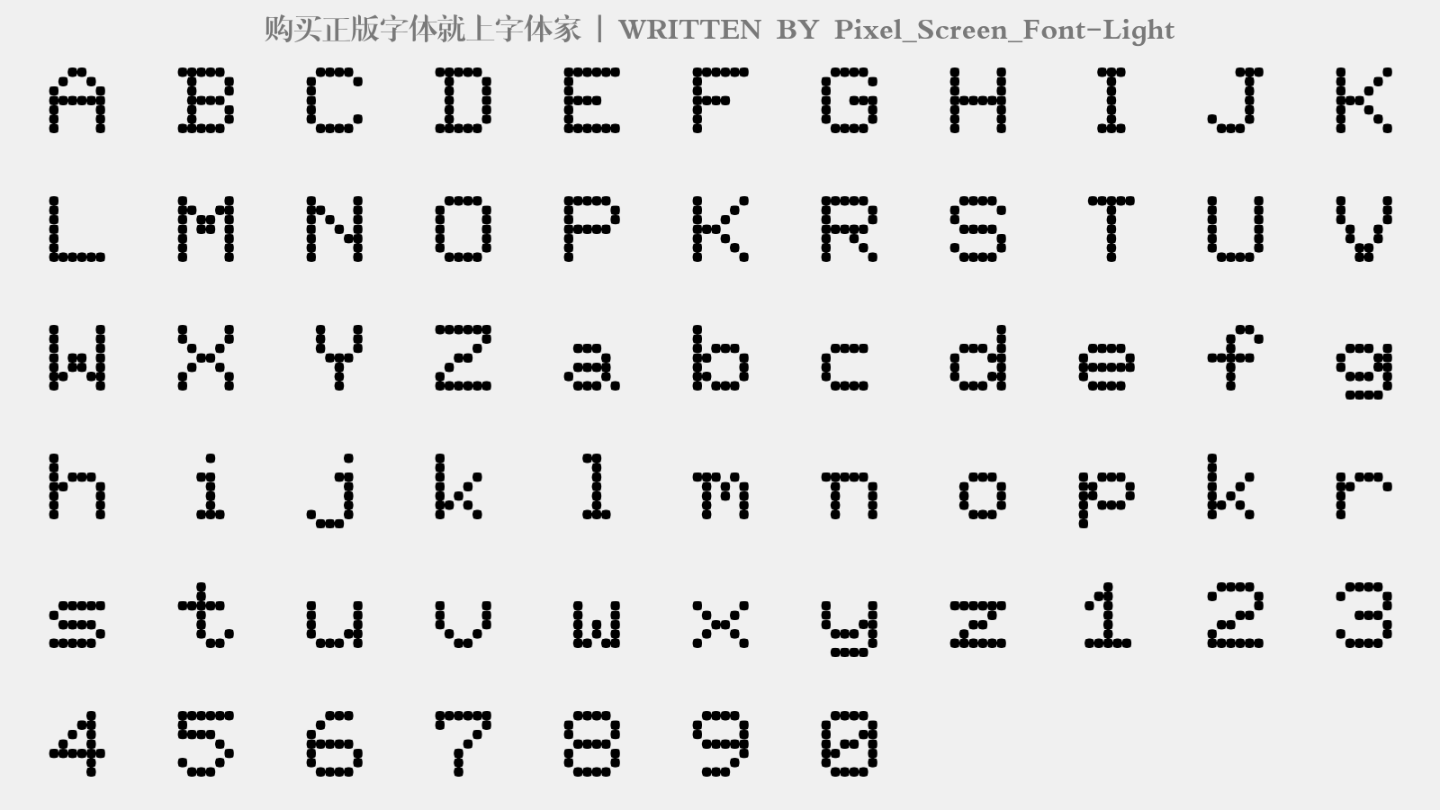 Pixel_Screen_Font-Light免费字体下载 - 英文字体免费下载尽在字体家