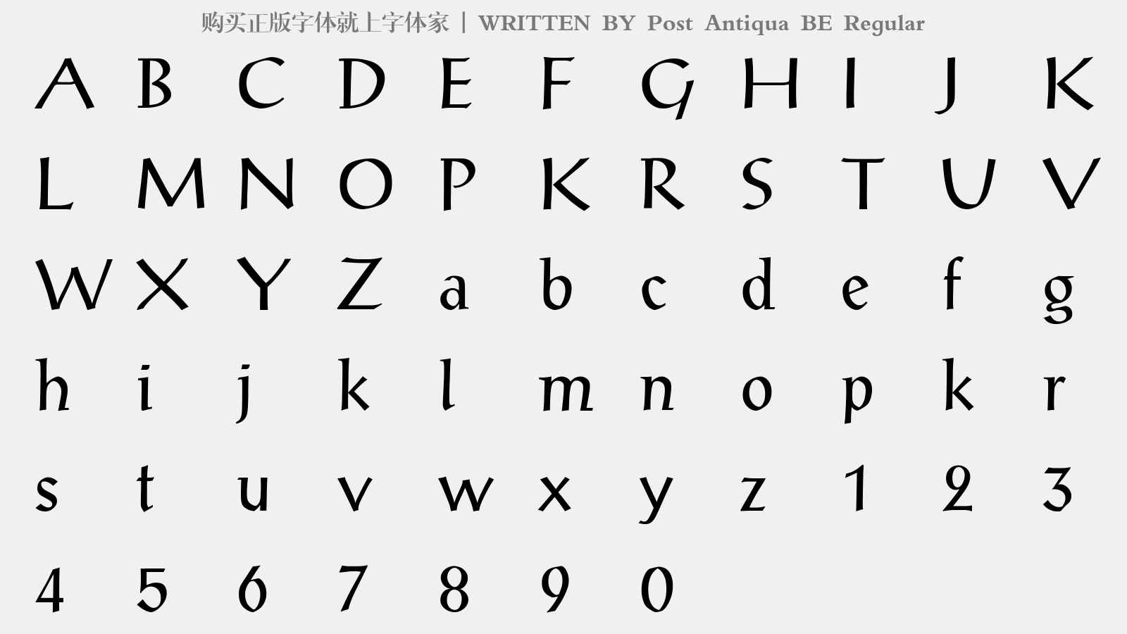 Post Antiqua BE Regular免费字体下载 - 英文字体免费下载尽在字体家