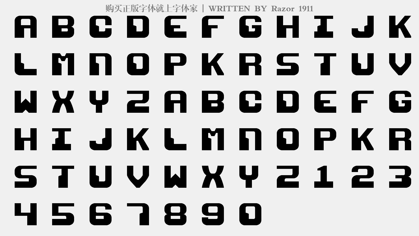 Razor 1911免费字体下载 - 英文字体免费下载尽在字体家