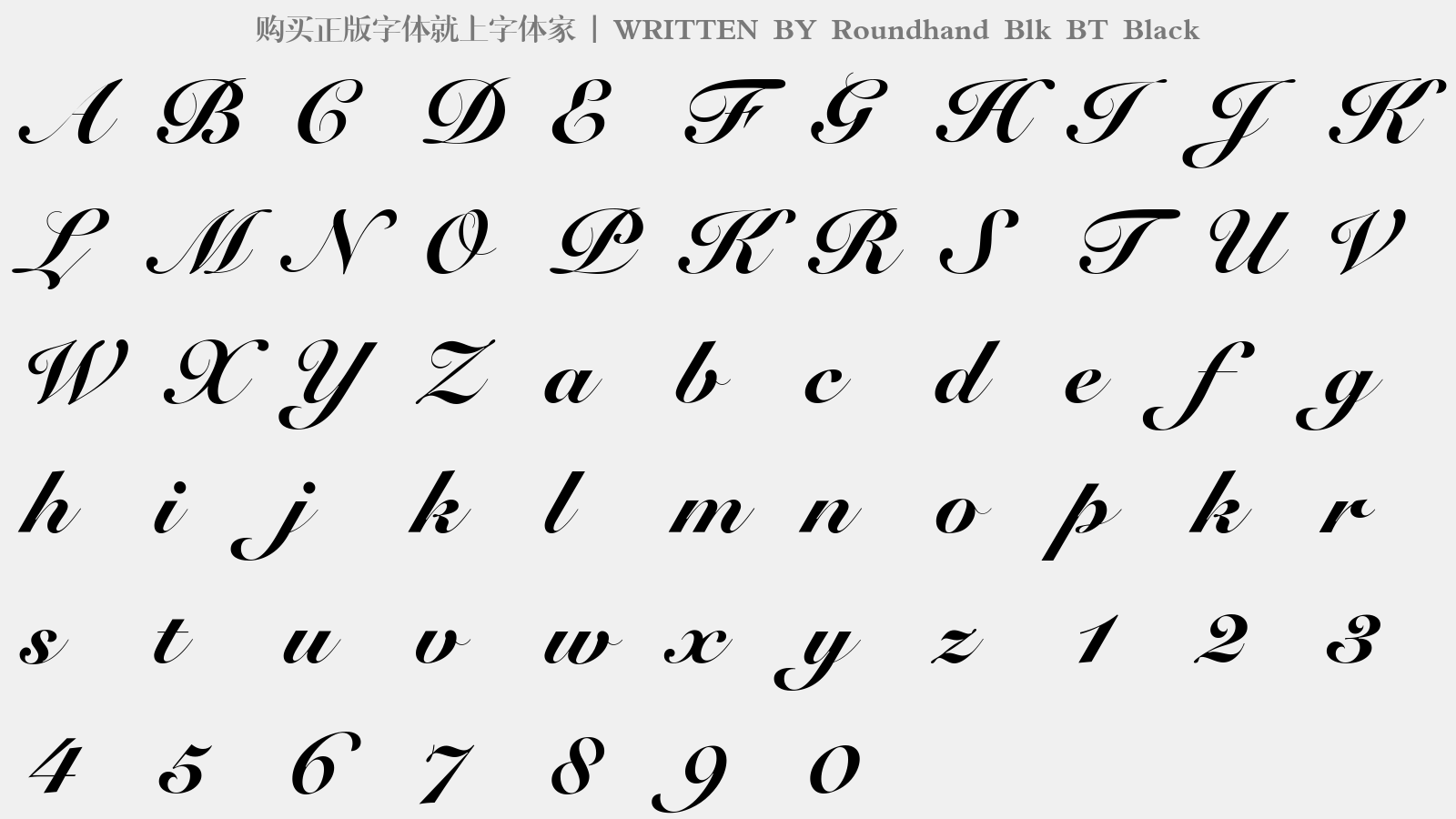 Roundhand Blk BT Black免费字体下载 - 英文字体免费下载尽在字体家