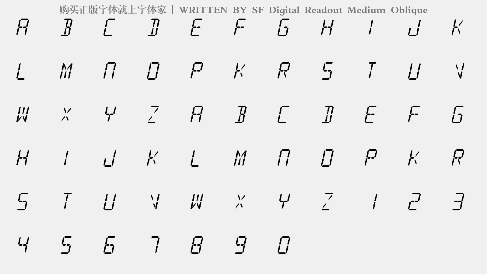 SF Digital Readout Medium Oblique免费字体下载 - 英文字体免费下载尽在字体家
