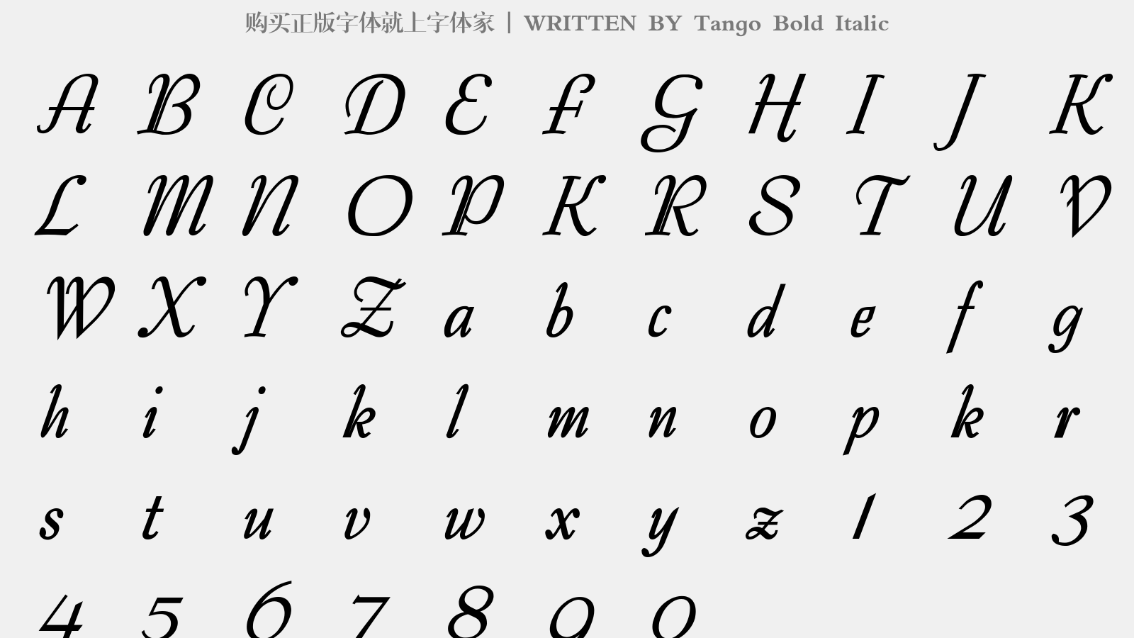 Tango Bold Italic免费字体下载 - 英文字体免费下载尽在字体家