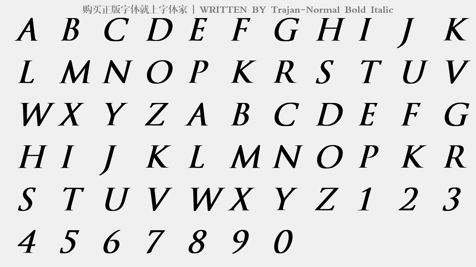 Trajan-Normal Bold Italic免费字体下载 - 英文字体免费下载尽在字体家