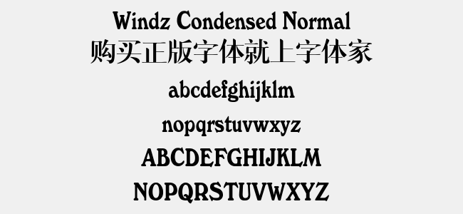 Windz Condensed Normal免费字体下载 - 英文字体免费下载尽在字体家