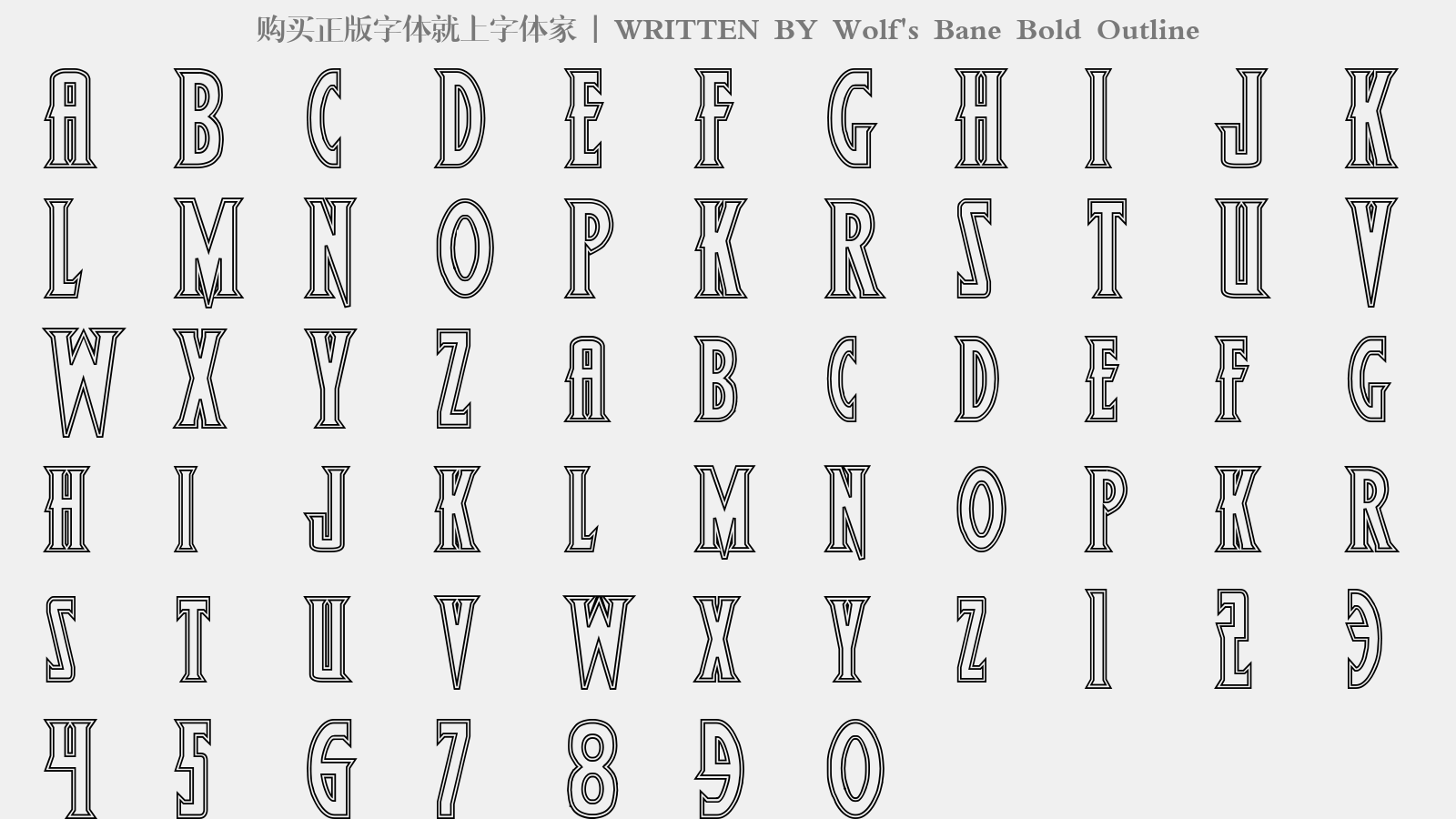 Wolf\'s Bane Bold Outline免费字体下载 - 英文字体免费下载尽在字体家
