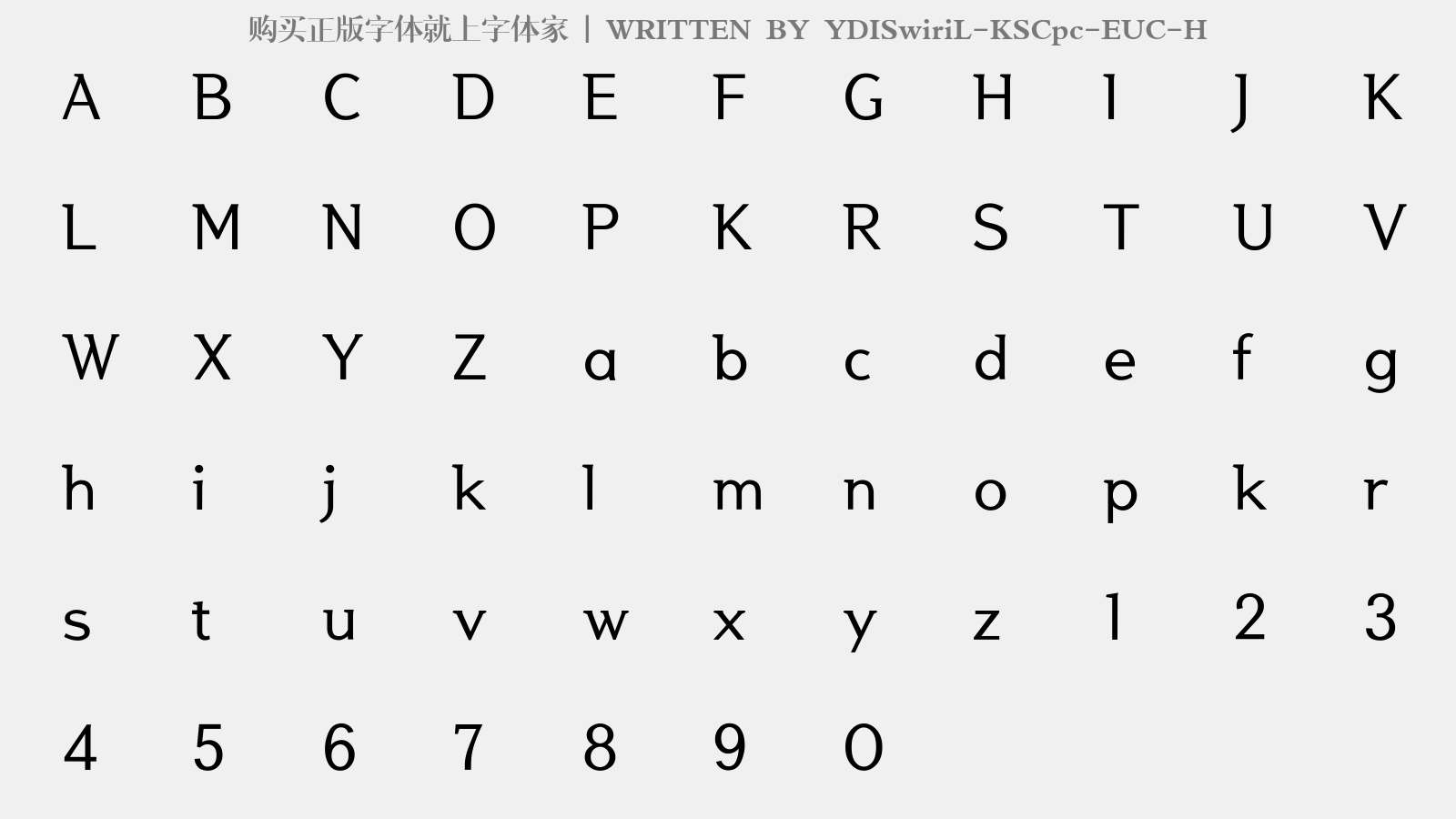YDISwiriL-KSCpc-EUC-H免费字体下载 - 英文字体免费下载尽在字体家