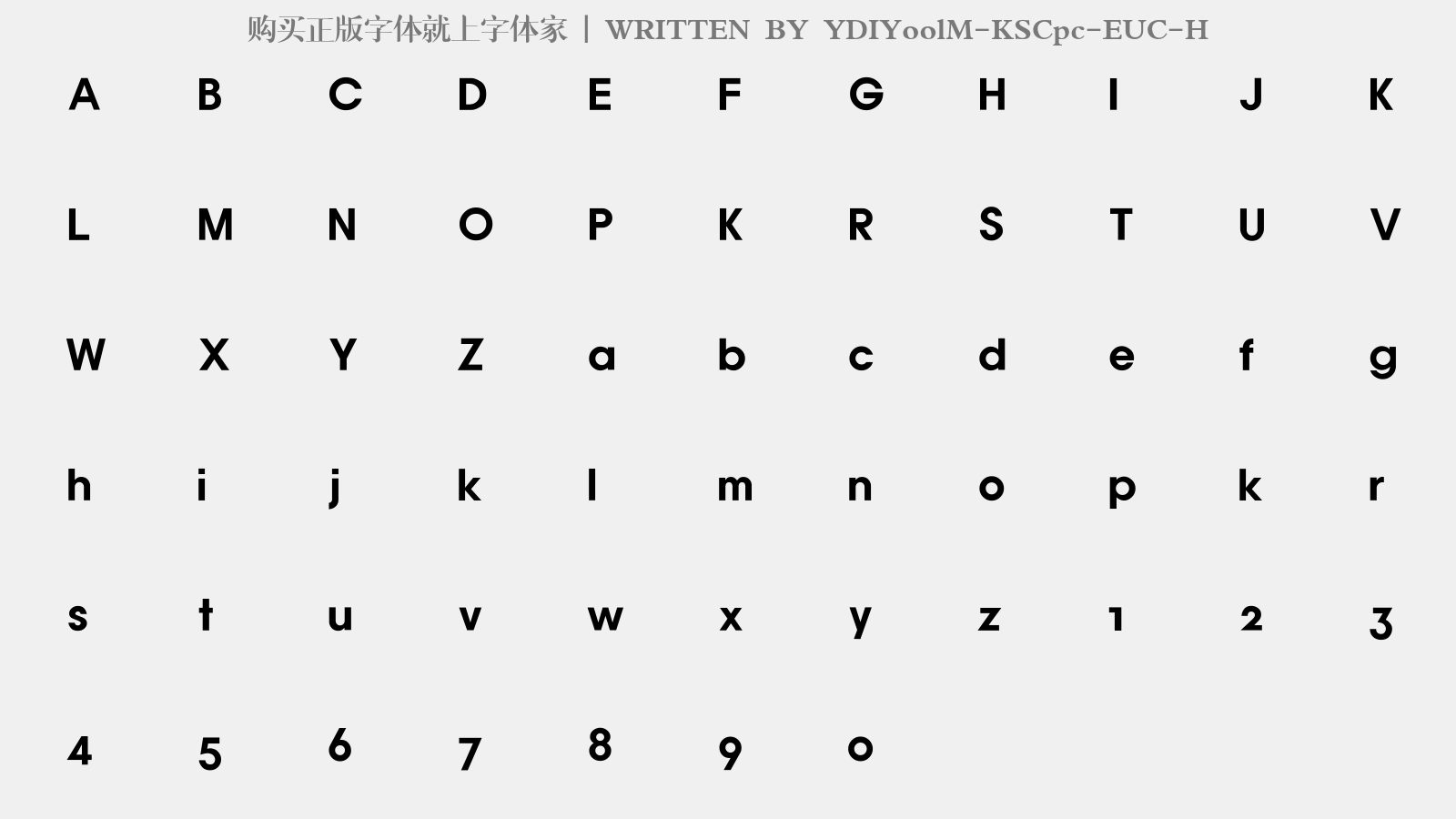 YDIYoolM-KSCpc-EUC-H免费字体下载 - 英文字体免费下载尽在字体家