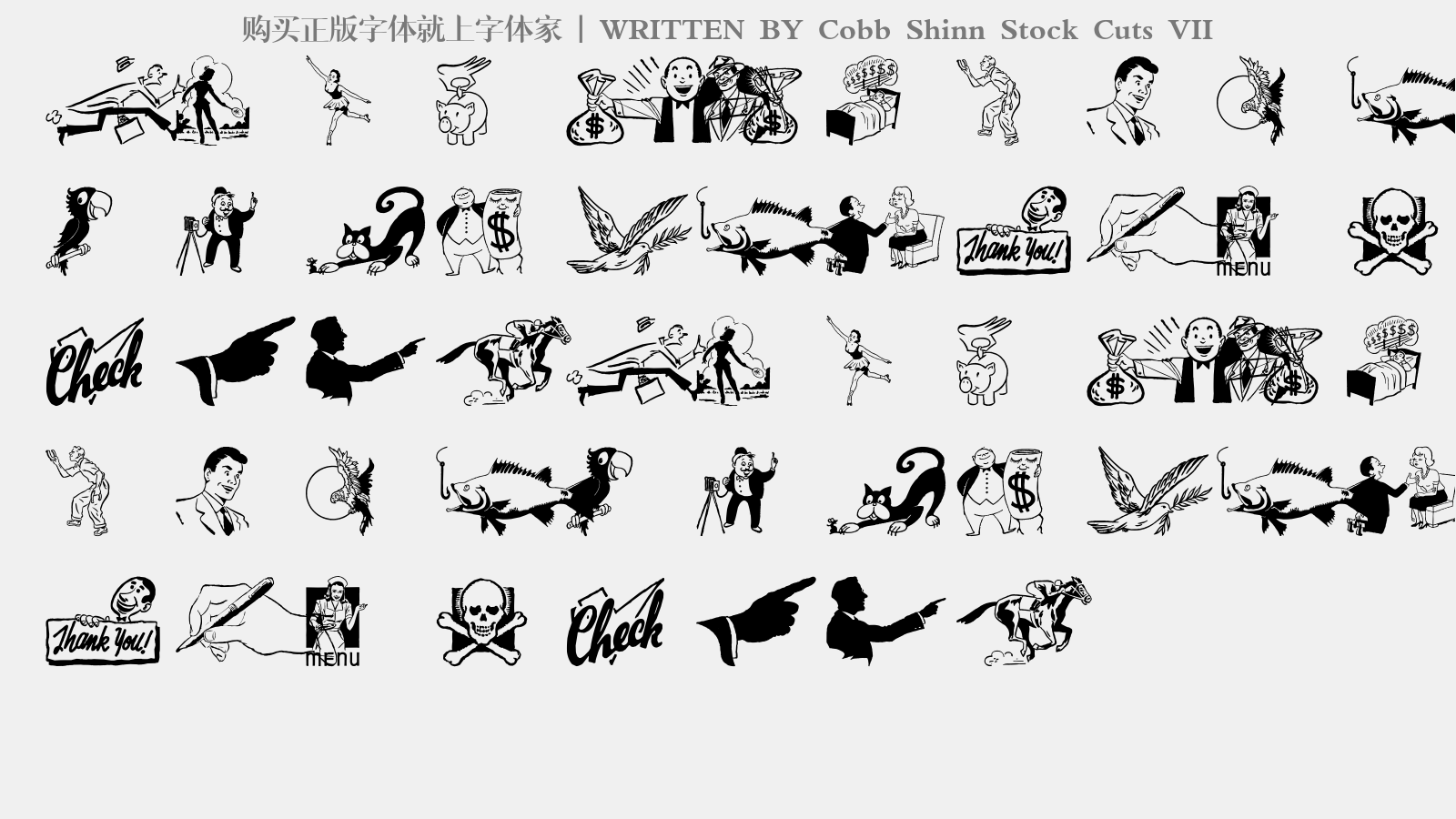 Cobb Shinn Stock Cuts VII免费字体下载 - 图形字体免费下载尽在字体家