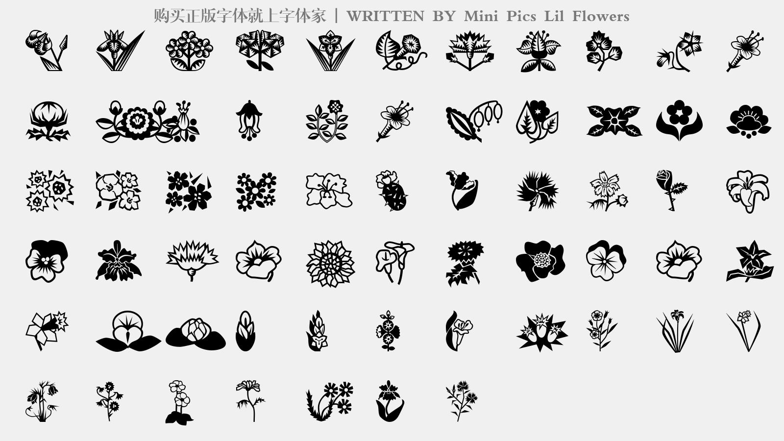 Mini Pics Lil Flowers免费字体下载 - 图形字体免费下载尽在字体家