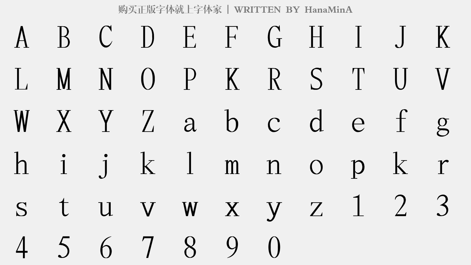 HanaMinA免费字体下载 - 英文字体免费下载尽在字体家