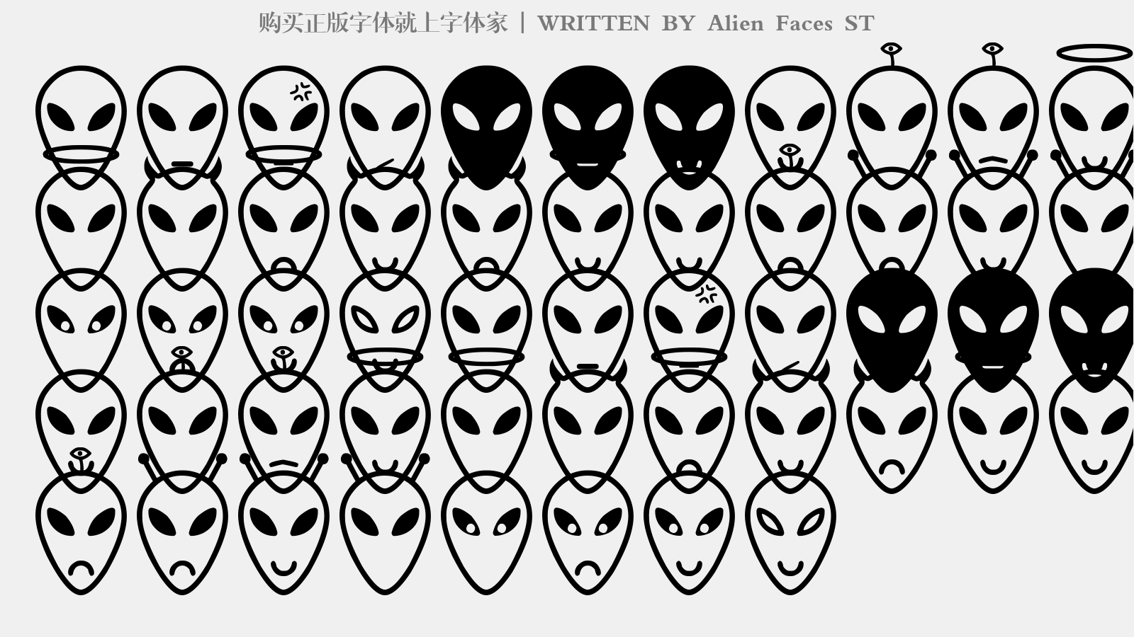 Alien Faces ST免费字体下载 - 图形字体免费下载尽在字体家
