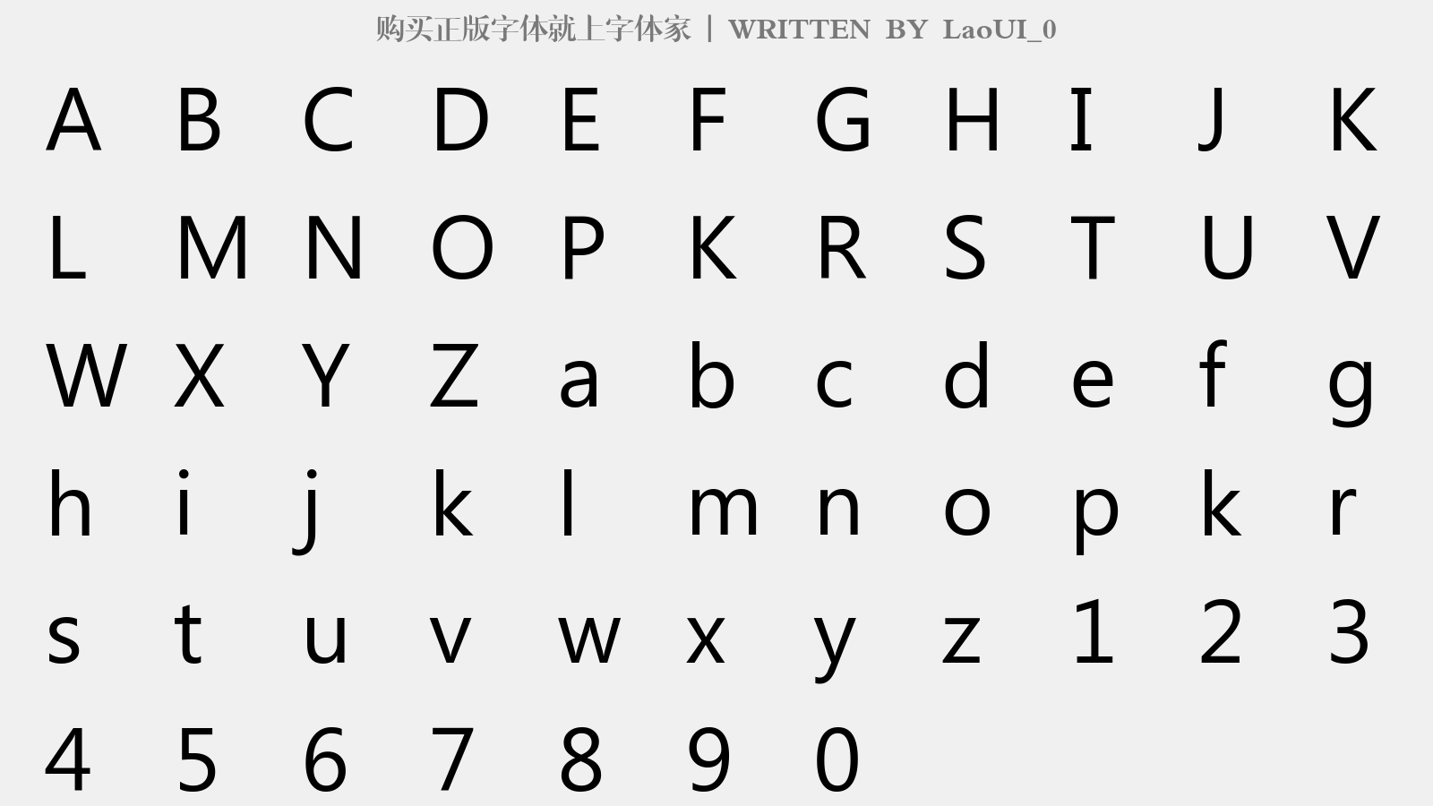 LaoUI_0免费字体下载 - 英文字体免费下载尽在字体家